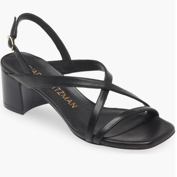 Stuart Weitzman | Shoes | Stuart Weitzman Black Leather Oasis 5 Block ...